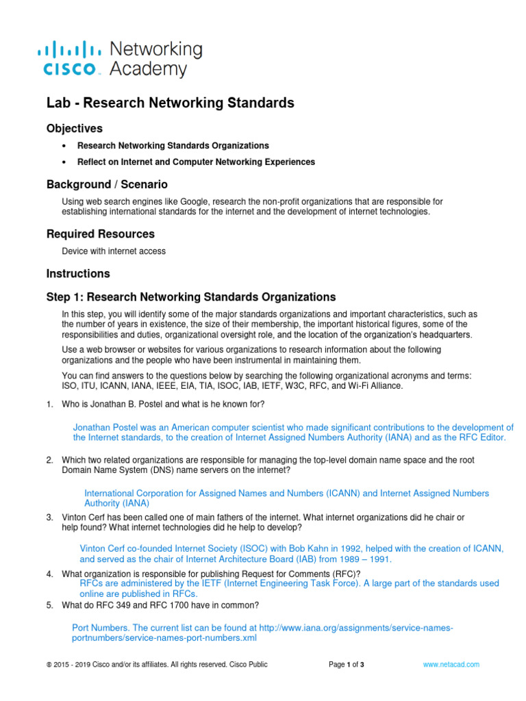 Researching Networking Standards Organizations | PDF | Internet ...