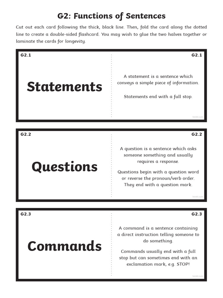 G2 - Functions of Sentences | PDF