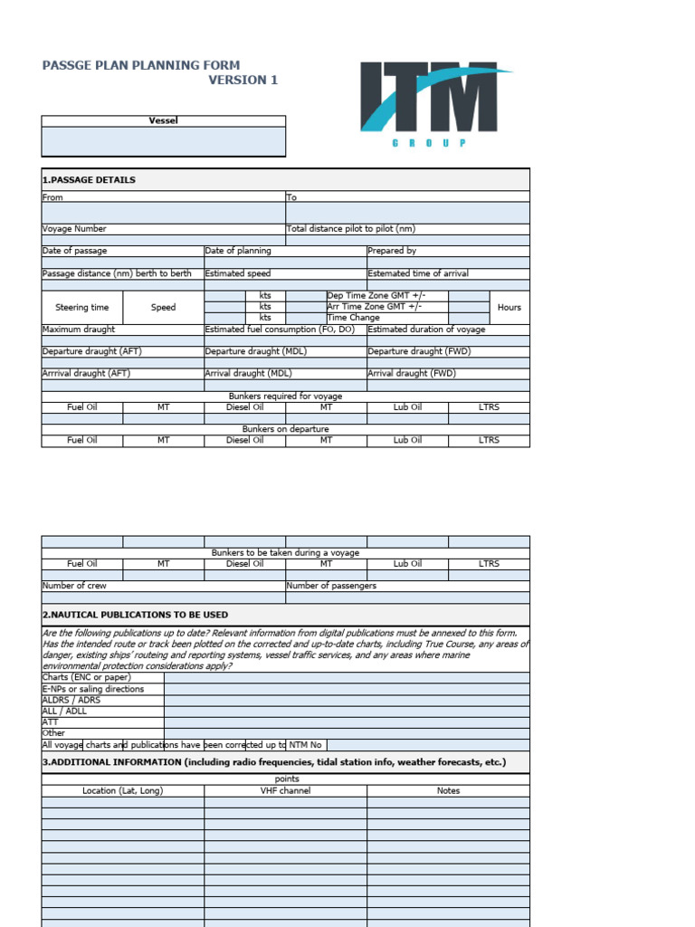 Passage Plan New | PDF | Fuel Oil | Water Transport