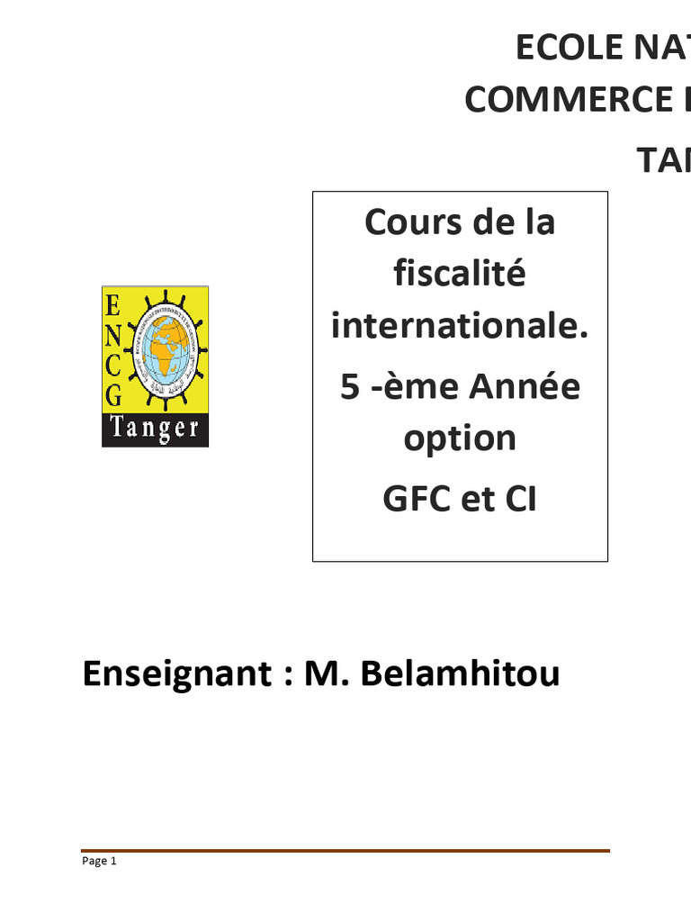 Fisca. - Cours - Belamhitou | PDF