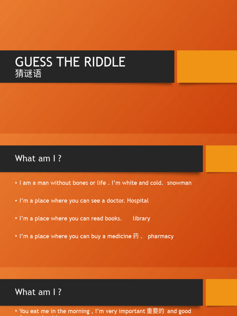 Guess The Riddle | PDF