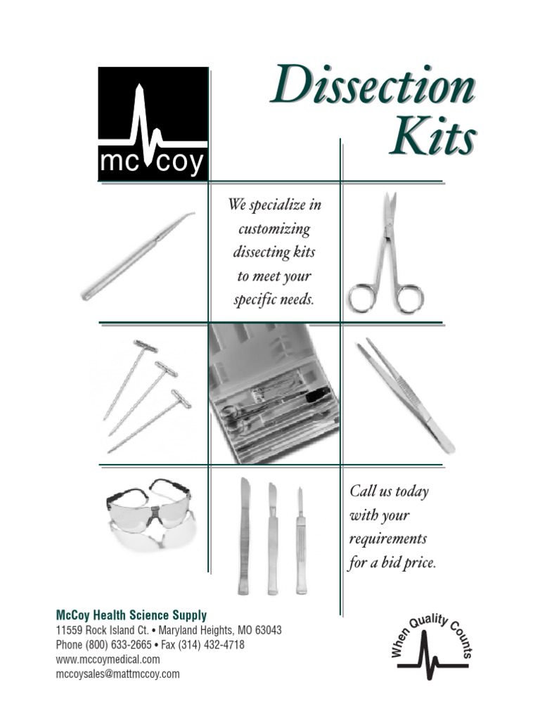 Dissection Kit Brochure | PDF | Materials