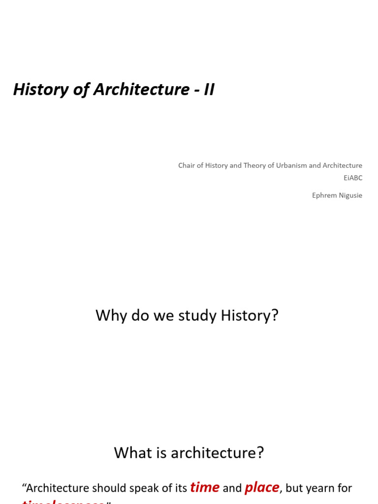 01 Introduction To History of Architecture II | PDF | Style