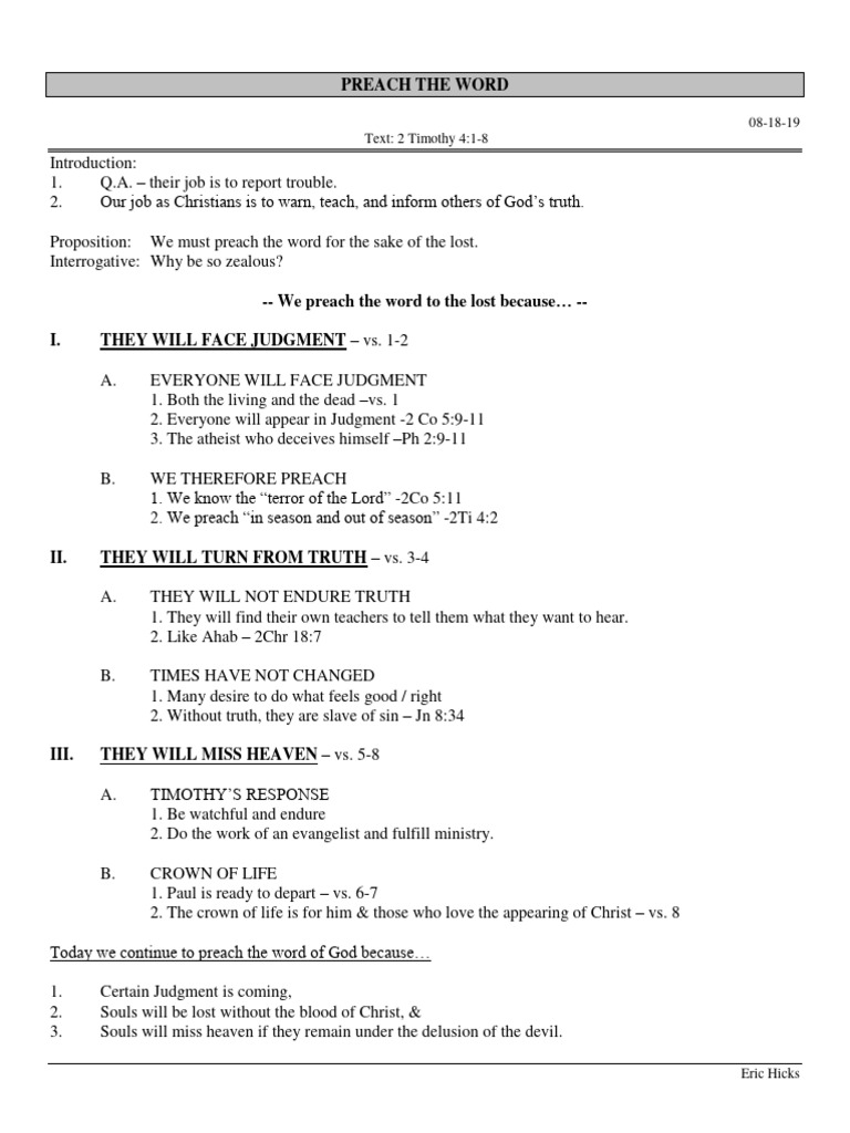 08-18p Preach The Word | PDF
