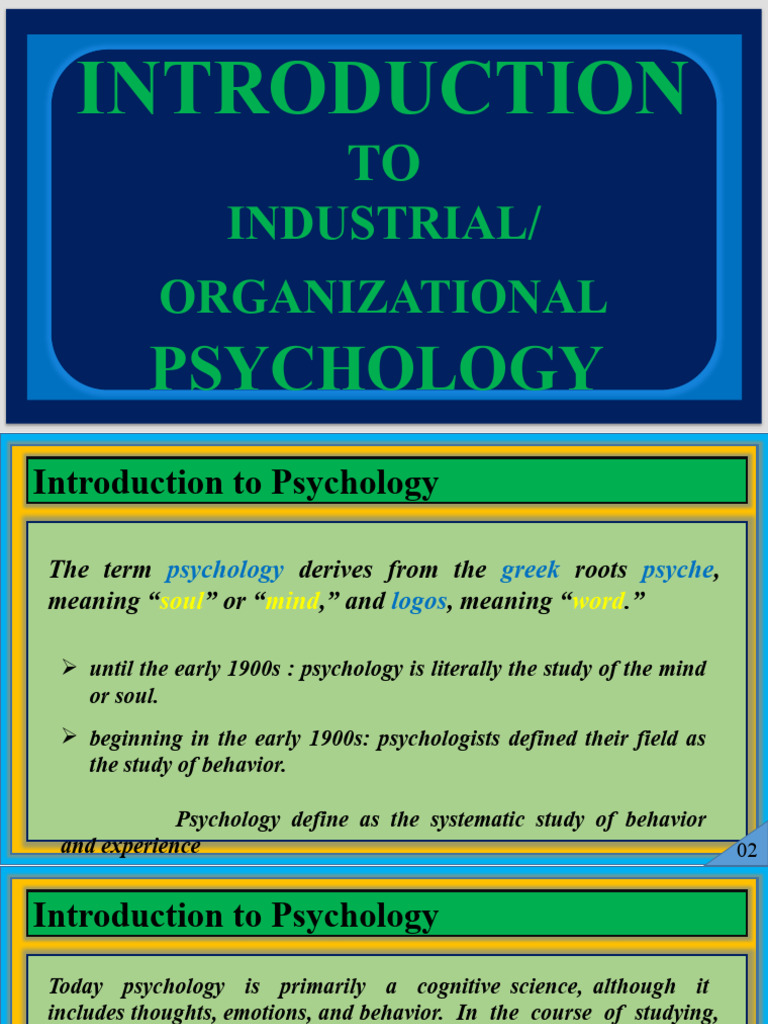 Intro to I/O Psychology | PDF | Industrial And Organizational ...