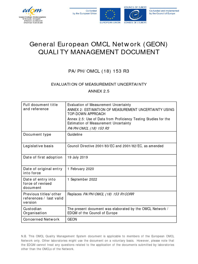 Evaluation Of Mu Annex 2 Top Down Approach â Annex 2 5 Use Of Data From Pts Pdf Standard