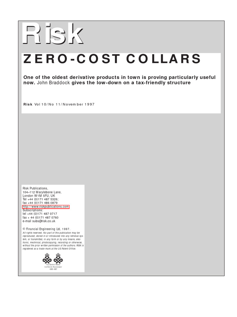 Zero Cost Collars | PDF | Stocks | Option (Finance)