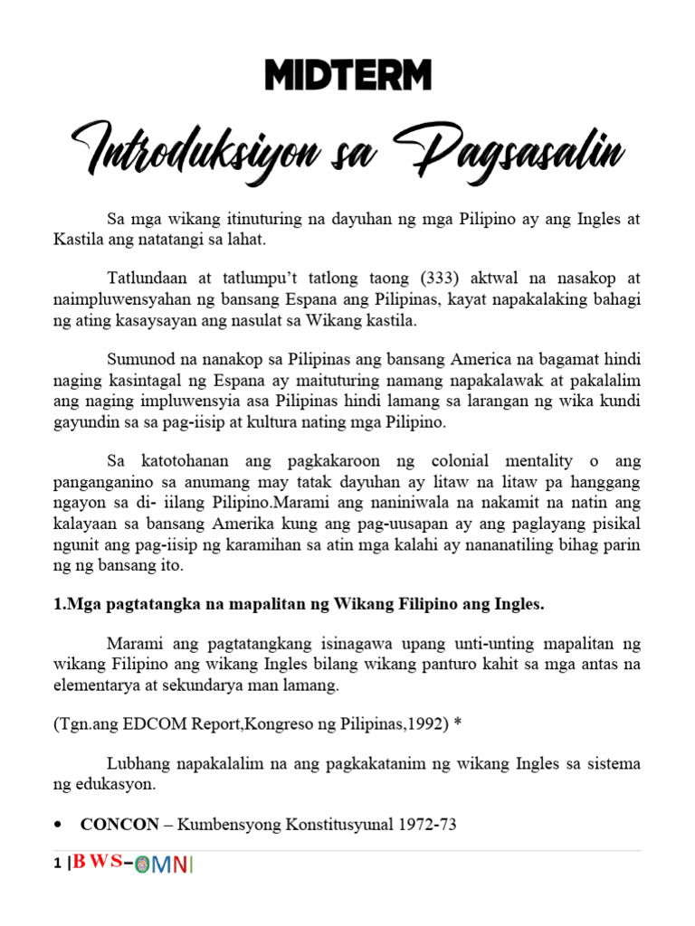 Pagsasalin Modyul 4 | PDF
