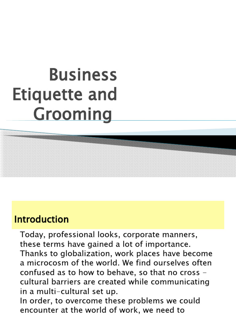 Business Etiquette and Grooming | PDF