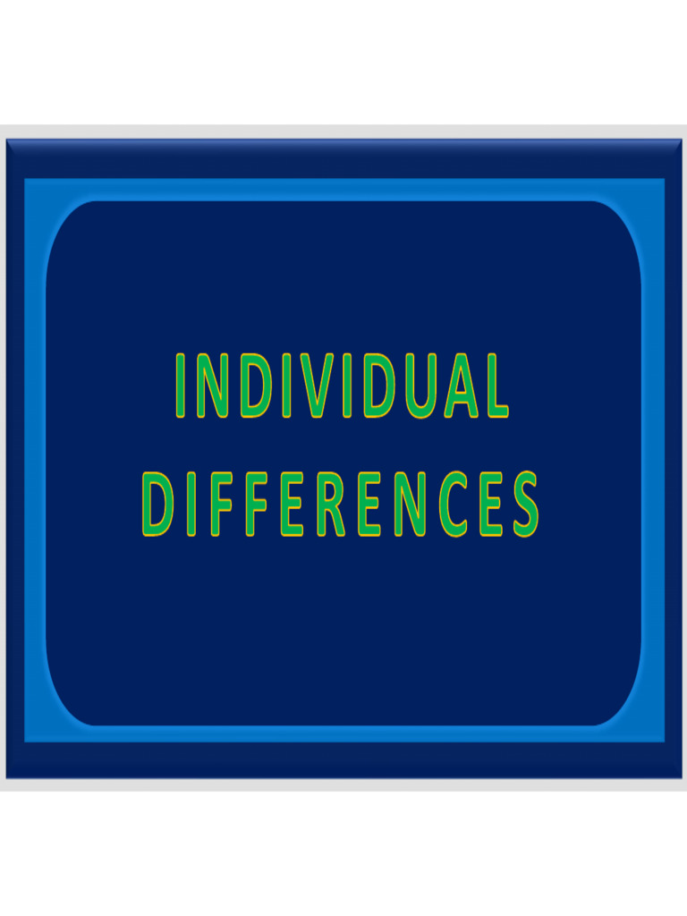 Individual Differences | PDF | Intelligence Quotient | Intelligence
