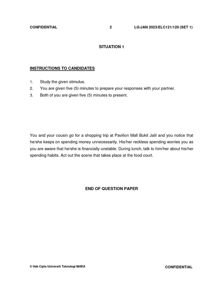 Elc121 - Roleplay Set 1 QP | PDF