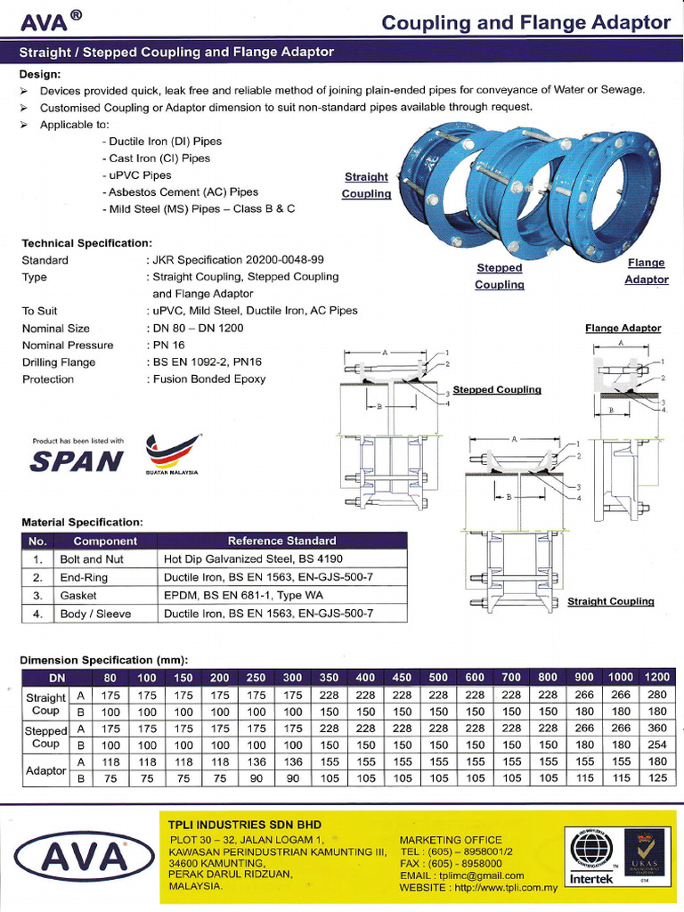 Catalog Ava Fa Coupling | PDF | Pipe (Fluid Conveyance) | Tools