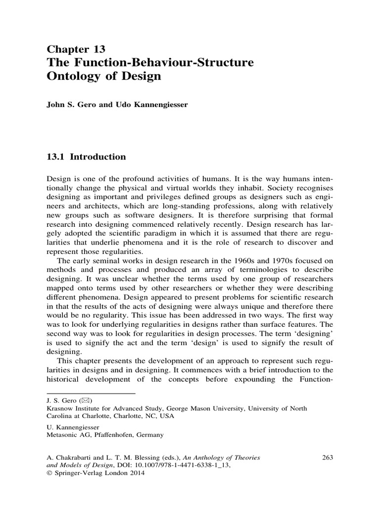 The Function - Behaviour - Structure Ontology of Design | PDF ...