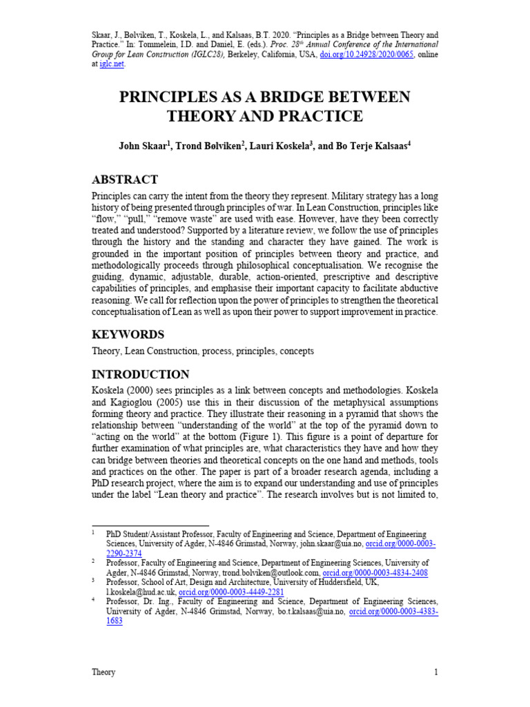 3-1 Principles As A Bridge Between Theory and Practice | PDF | Theory ...