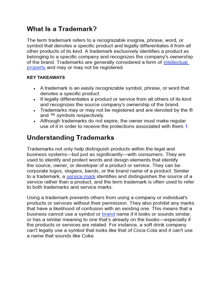 What Is A Trademark | PDF