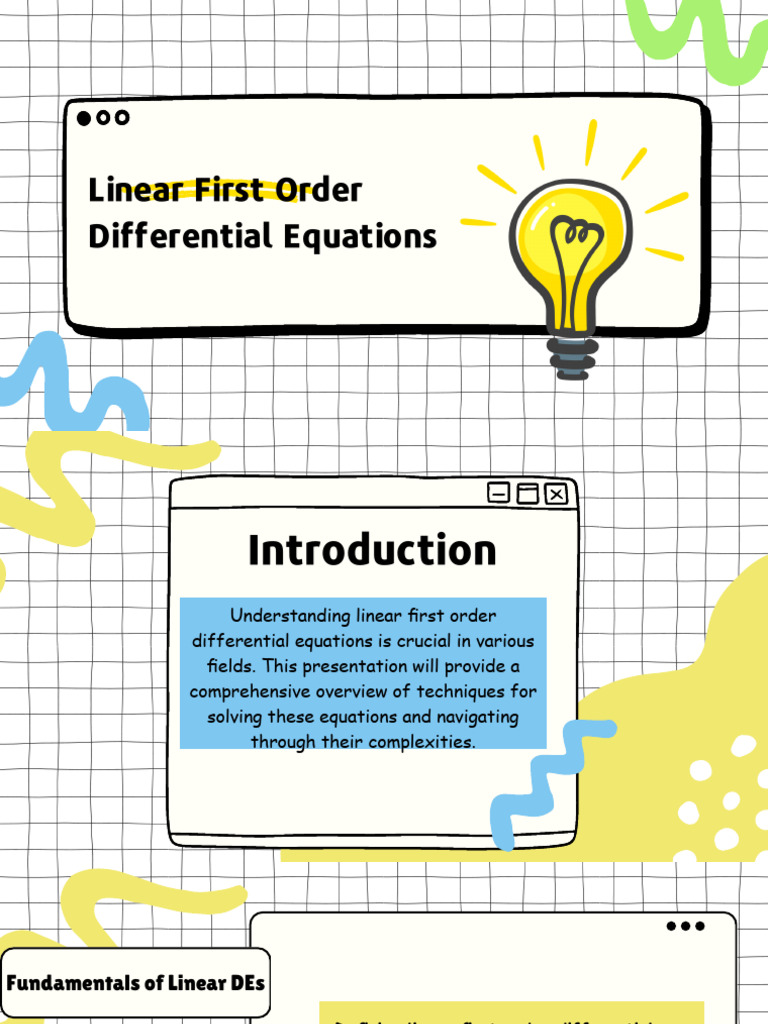 Linear First Order Differential Equations | PDF