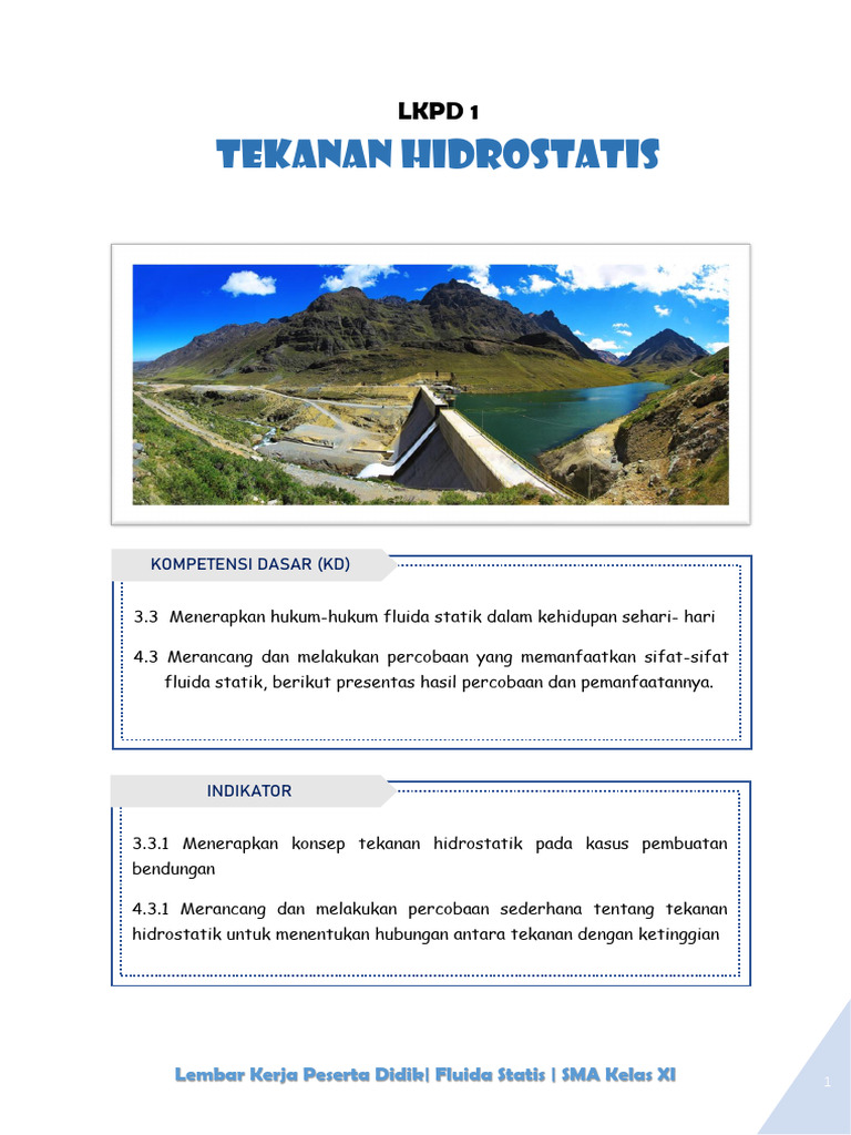 LKPD Tekanan Hidrostatis | PDF