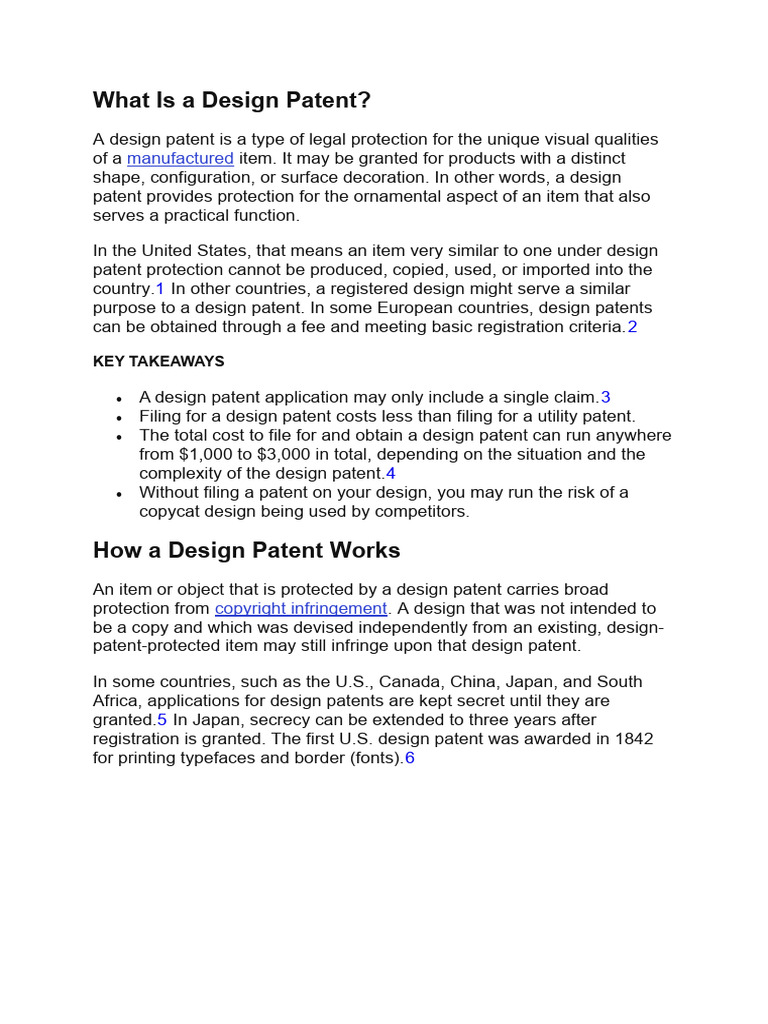 Design Patent Basics Explained | PDF | Computers
