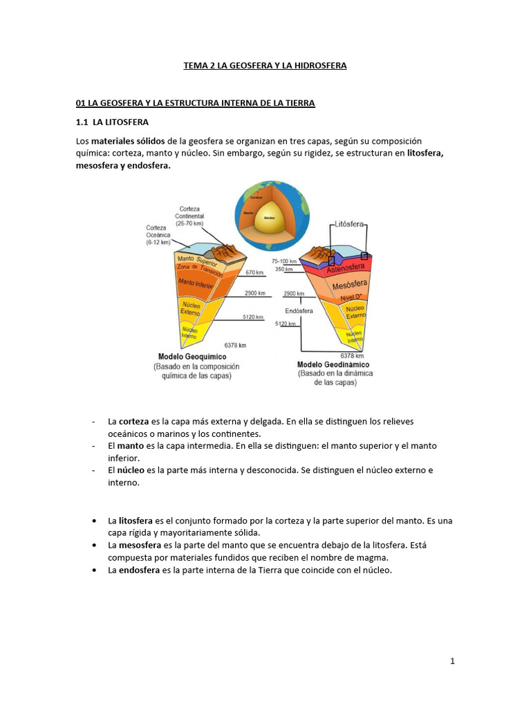 Geosfera e Hidrosfera: Estructura y Relieve | PDF | Placas tectónicas ...