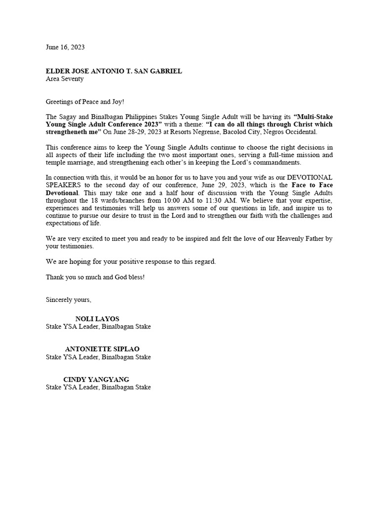 Invitation Letter | PDF