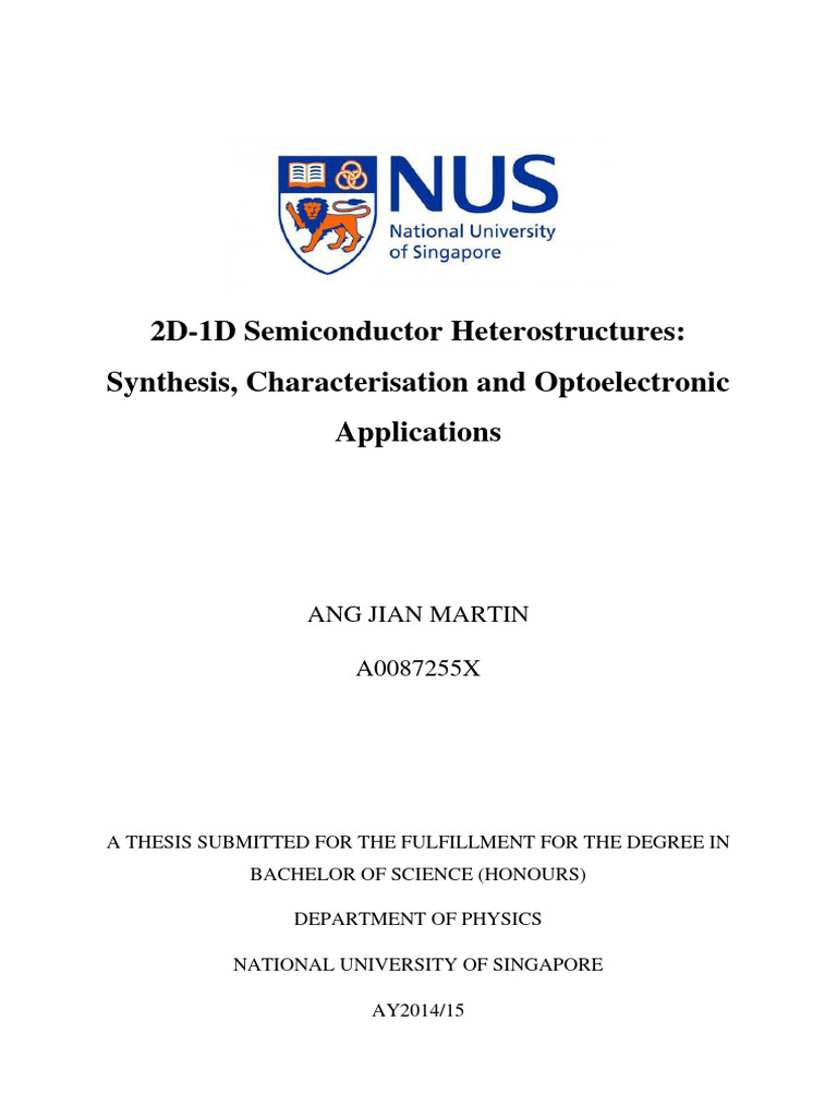 2D-1D Semiconductor Heterostructures | PDF