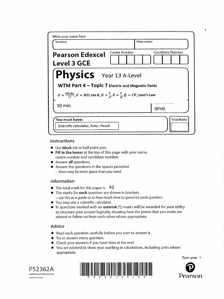 Y13 WTM Part 4 Topic 7 Electric Fields (42 Marks) | PDF