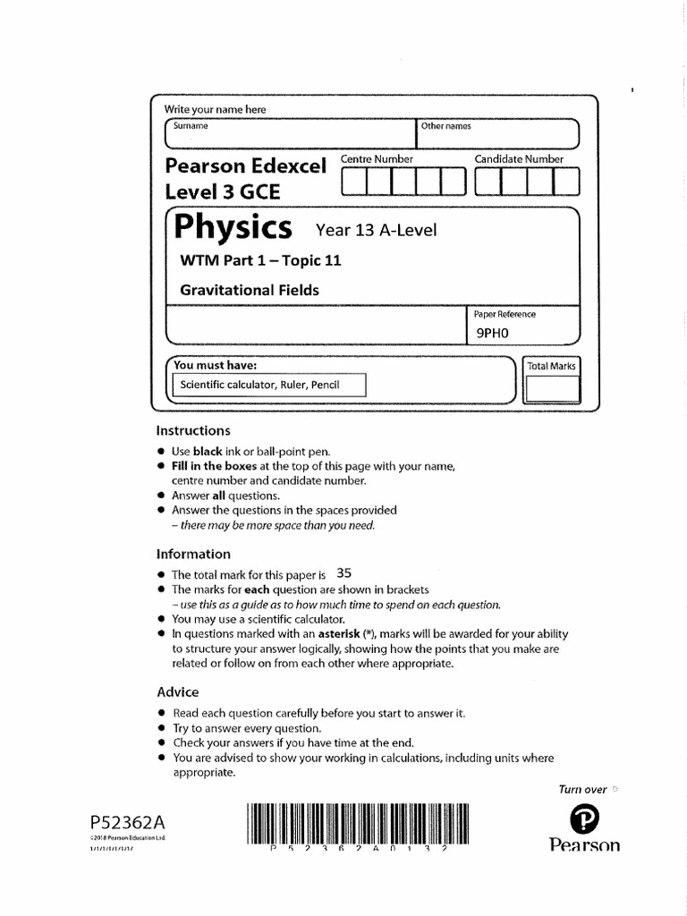 Y13 WTM Topic 11 Gravitational Fields Part 1 | PDF