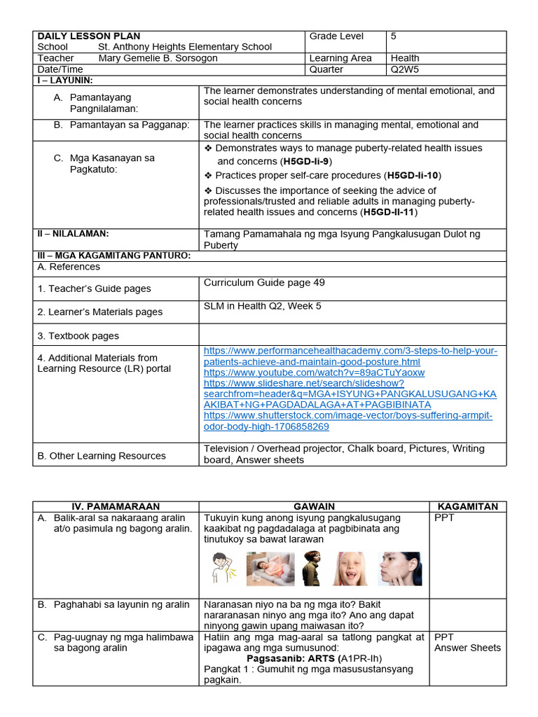 COT DLP Health Q2 Week 5 | PDF