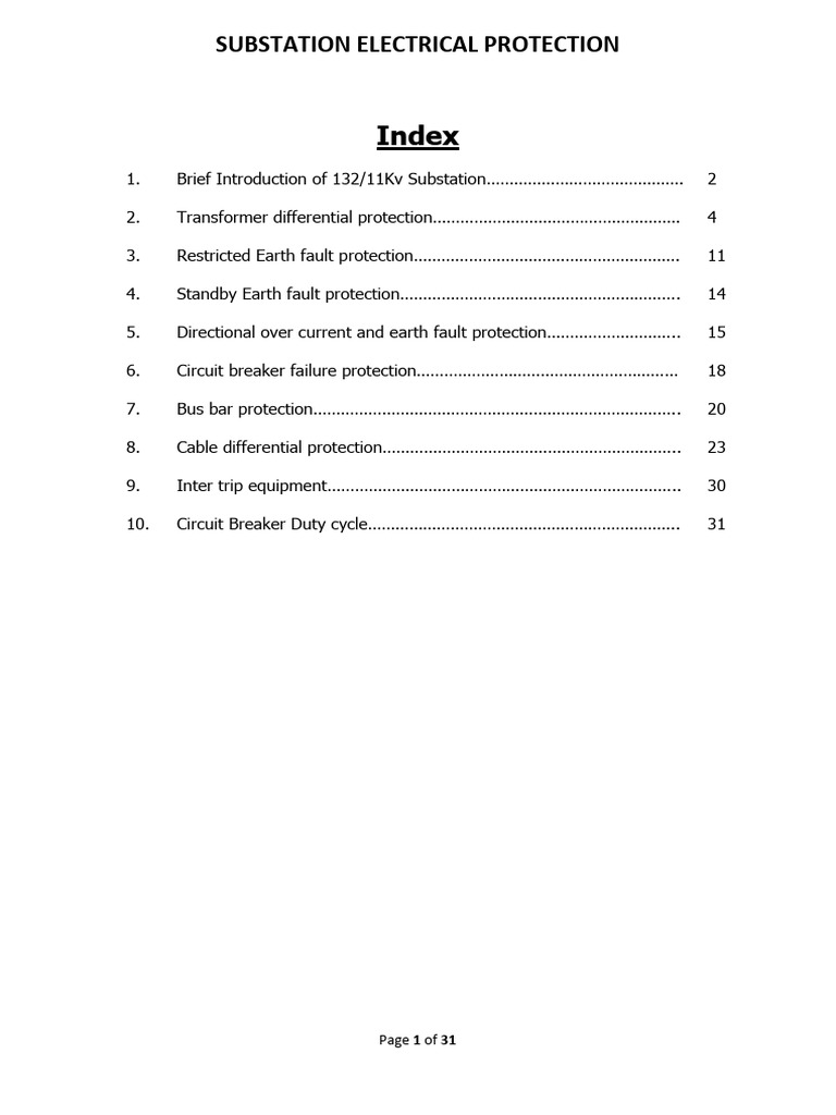 Substation Protection Systems Overview | PDF | Transformer | Electrical ...