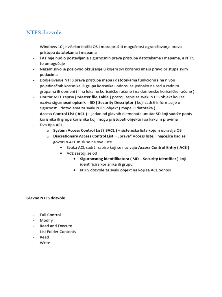 NTFS Dozvole | PDF