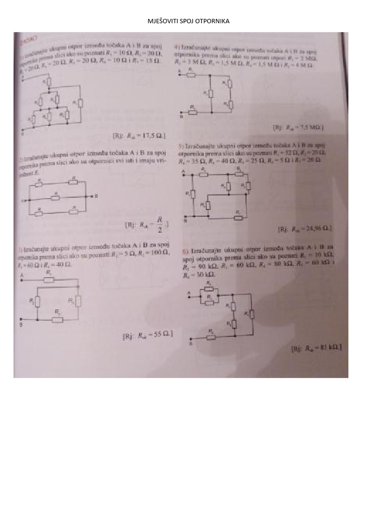 Mjesoviti Spoj Otpornika | PDF