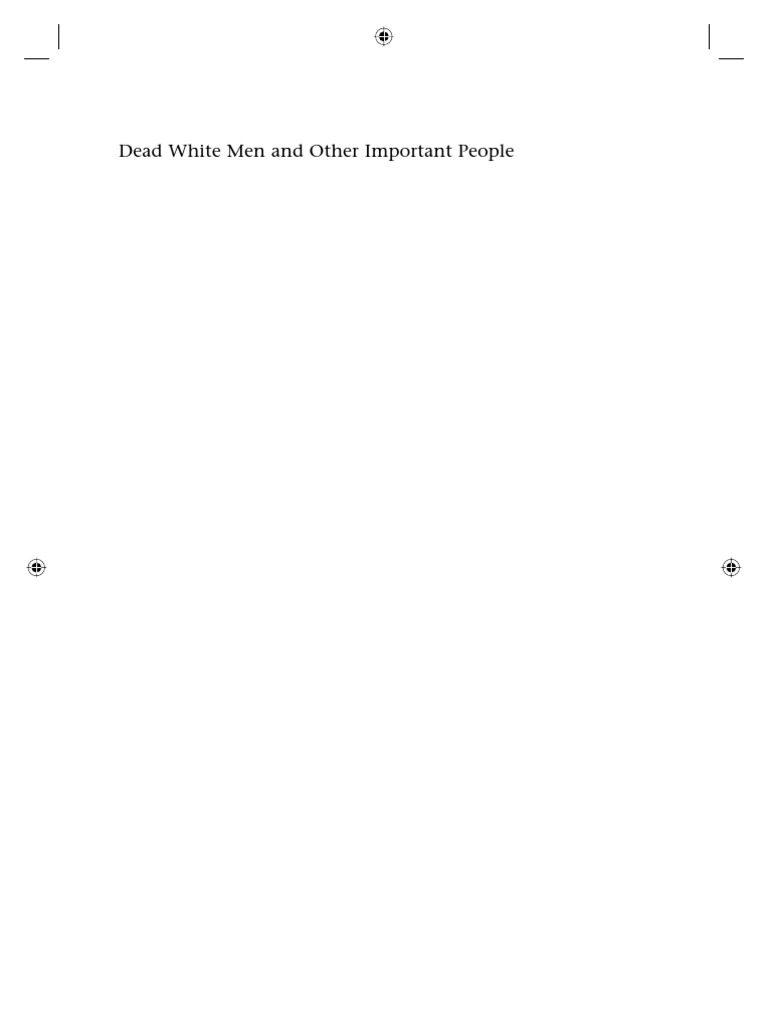 Dead White Men and Other Important People | PDF | Sociology | Gender