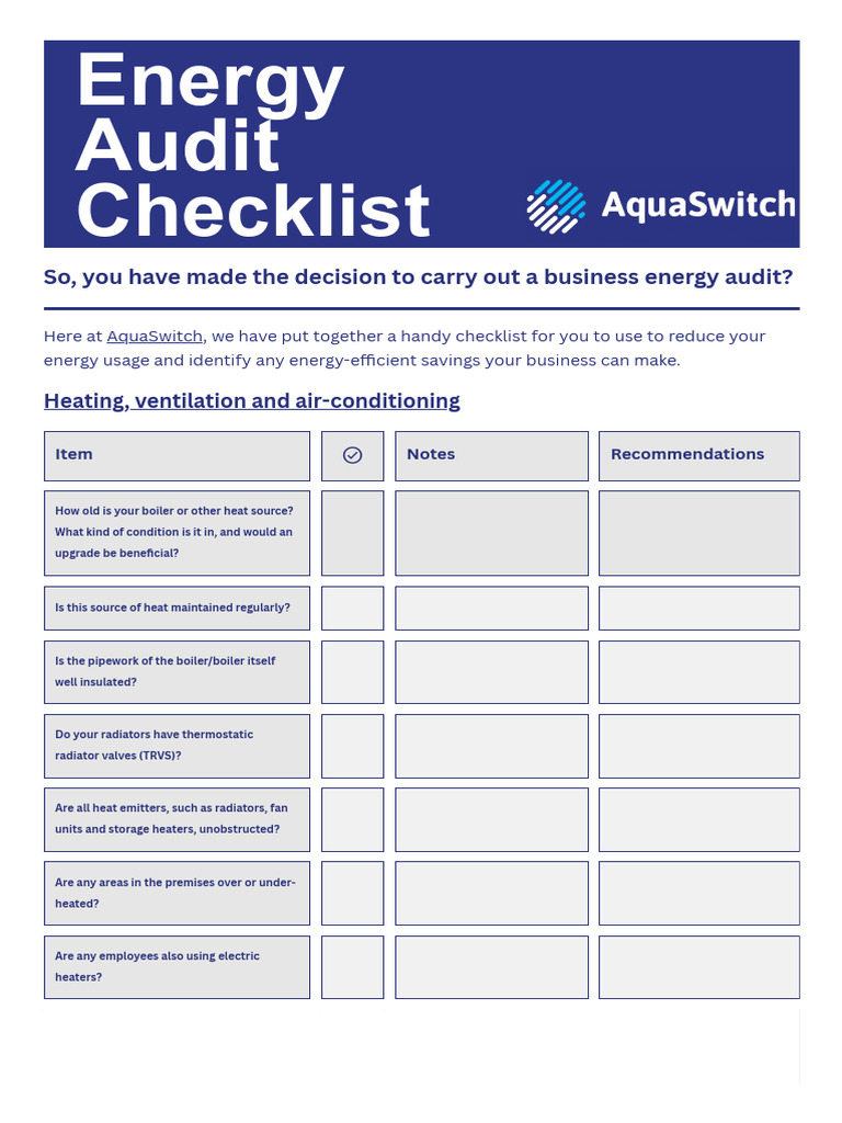 Energy Audit Checklist 12 | PDF | Home & Garden | Technology & Engineering