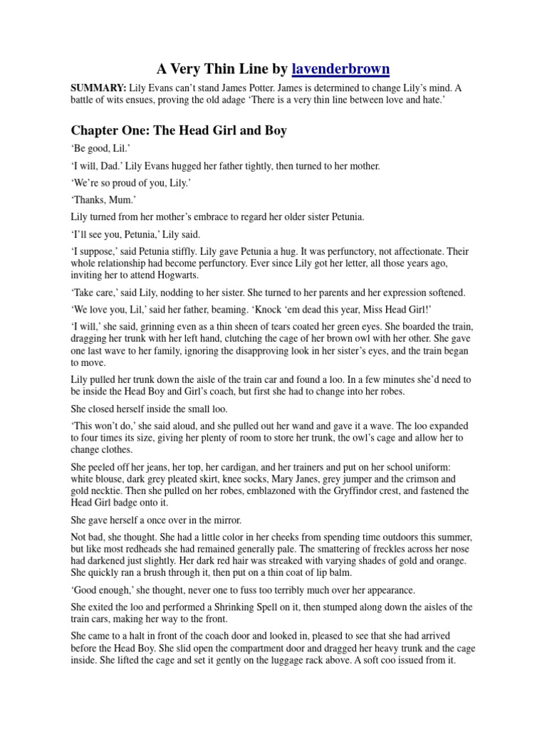 A Very Thin Line | PDF