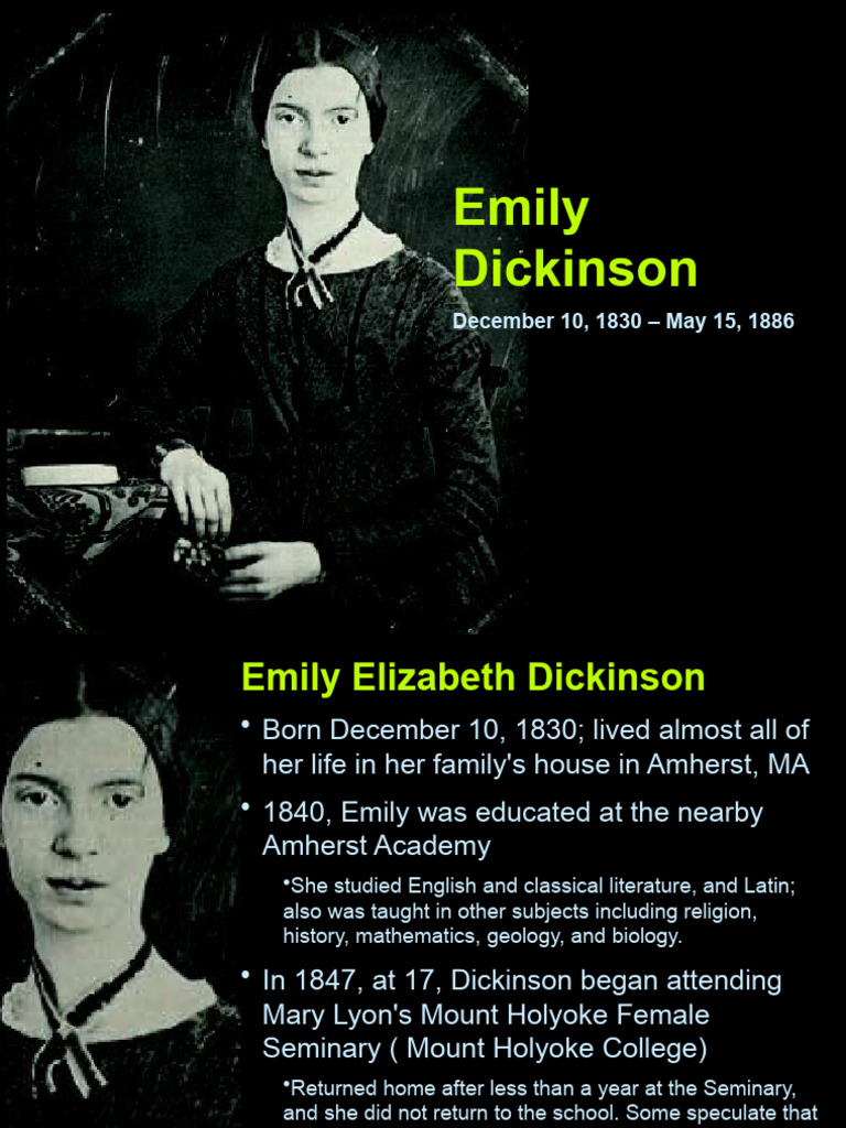Emily Dickinsons Poetry and Bio | PDF | Emily Dickinson