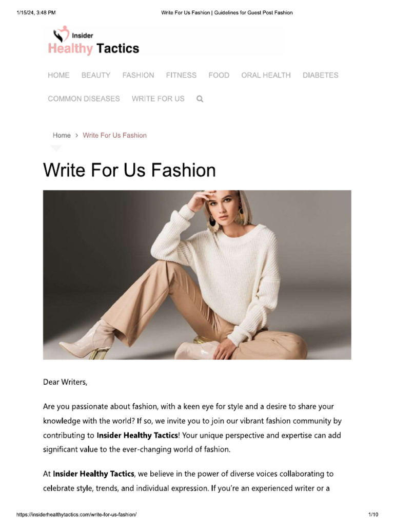 Write For Us Fashion - Guest Post | PDF