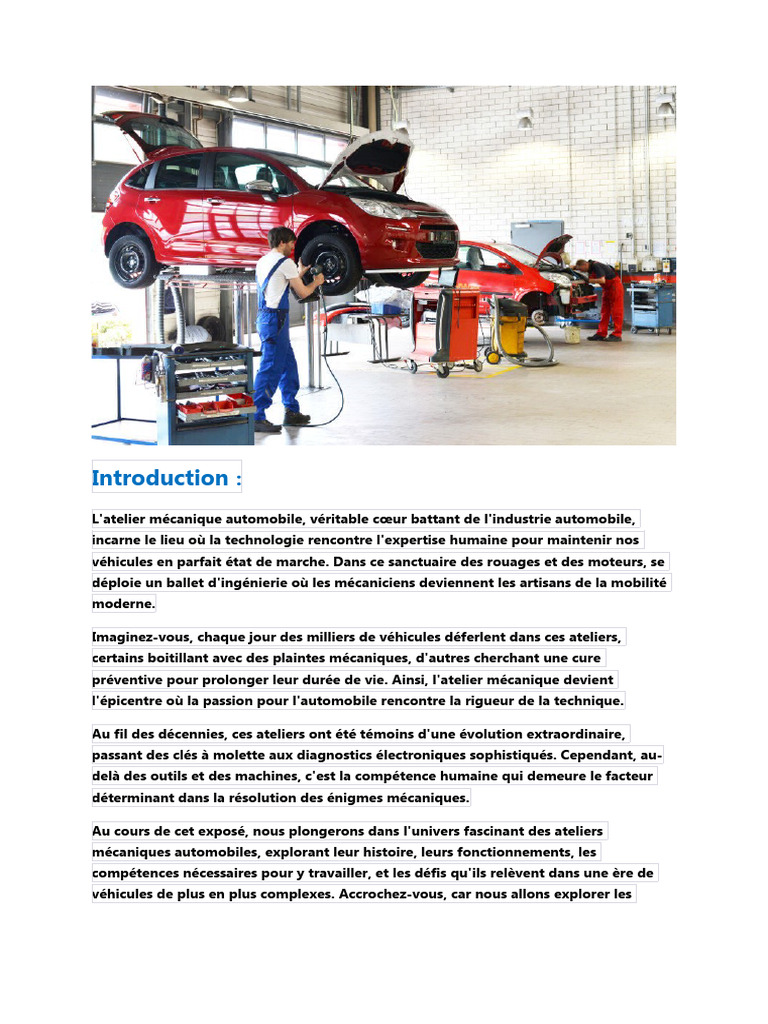 ATELIER MECANIQUE AUTO | PDF