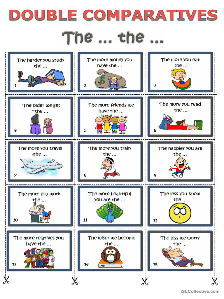 Double Comparatives (the...the) - Speaking Cards | PDF