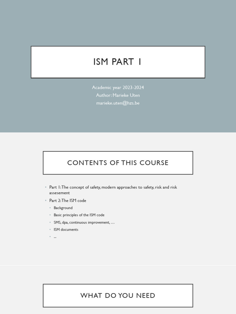 ISM PART 1 2023 | PDF | Risk | Hazards