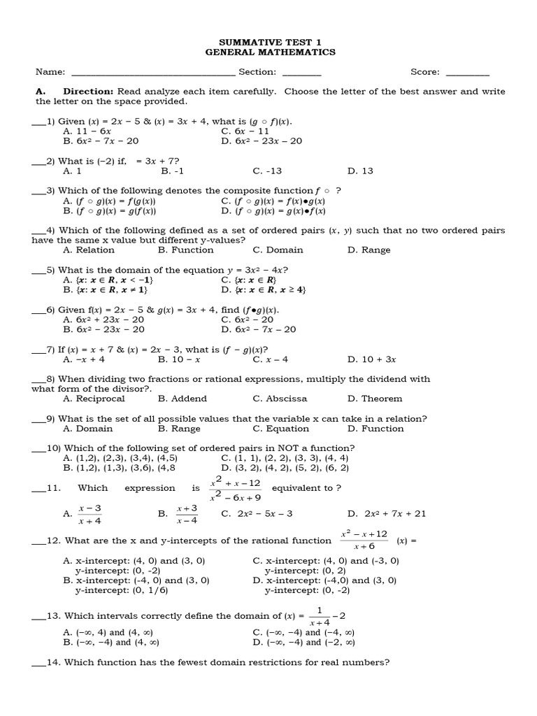 Summative Test 2 | PDF