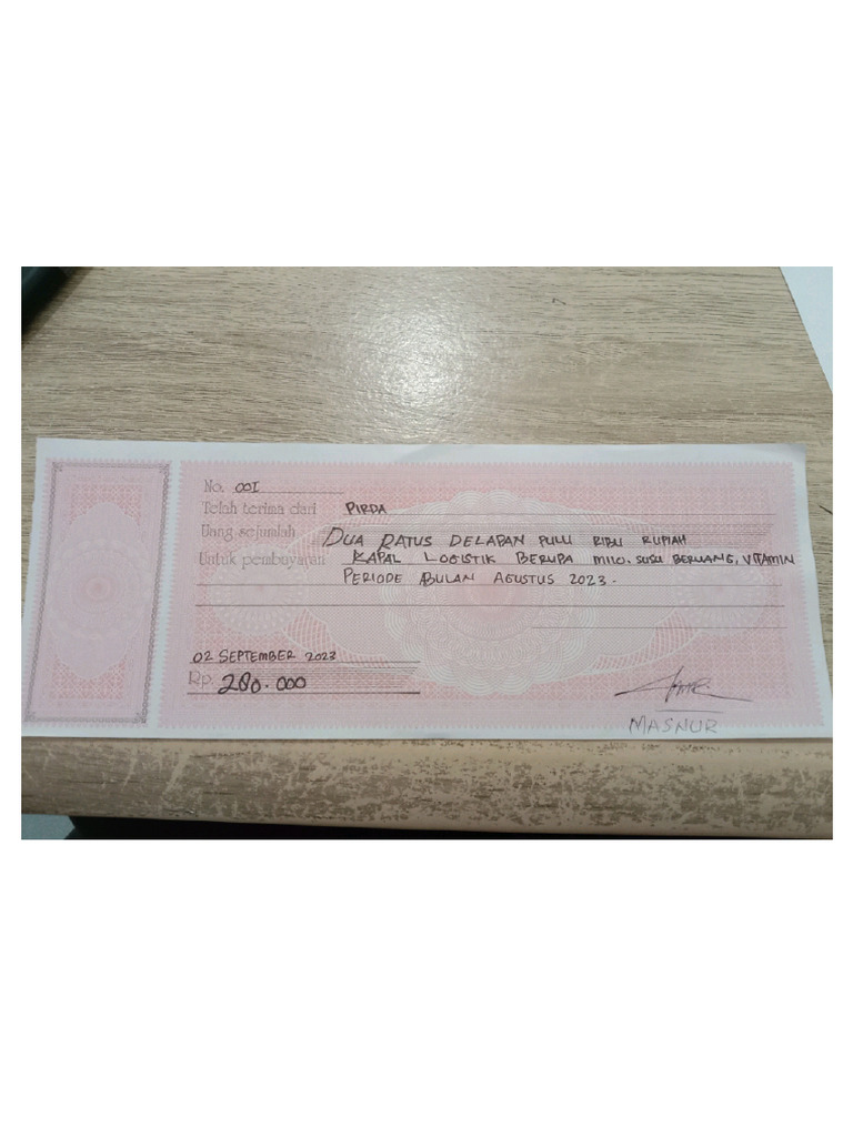 nota kapal logistik kapal periode Agustus 2023 | PDF