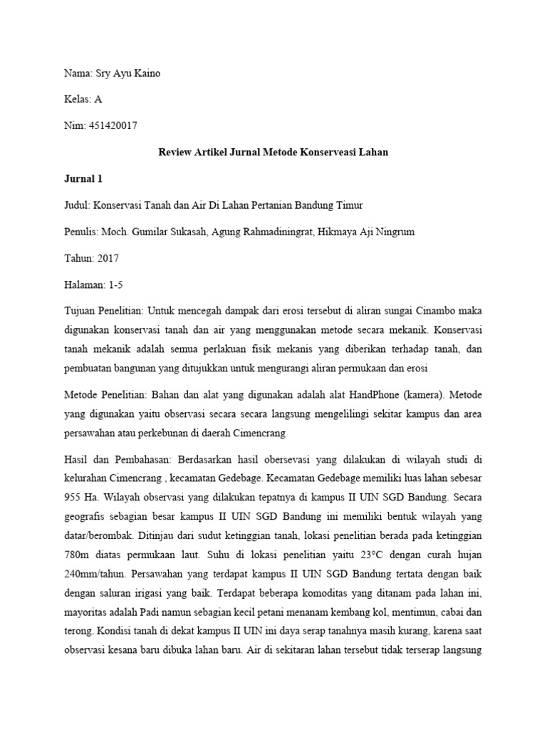 Review - Metode Konservasi Lahan | PDF