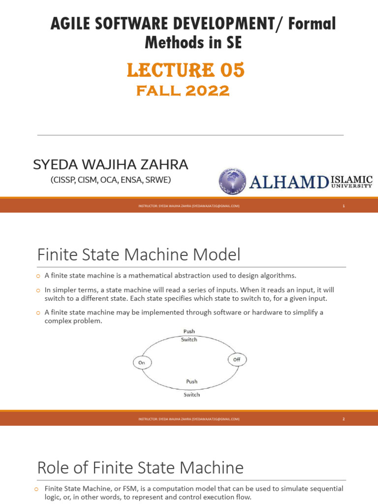 Lec-5 (Finite Statem Machine Model) | PDF