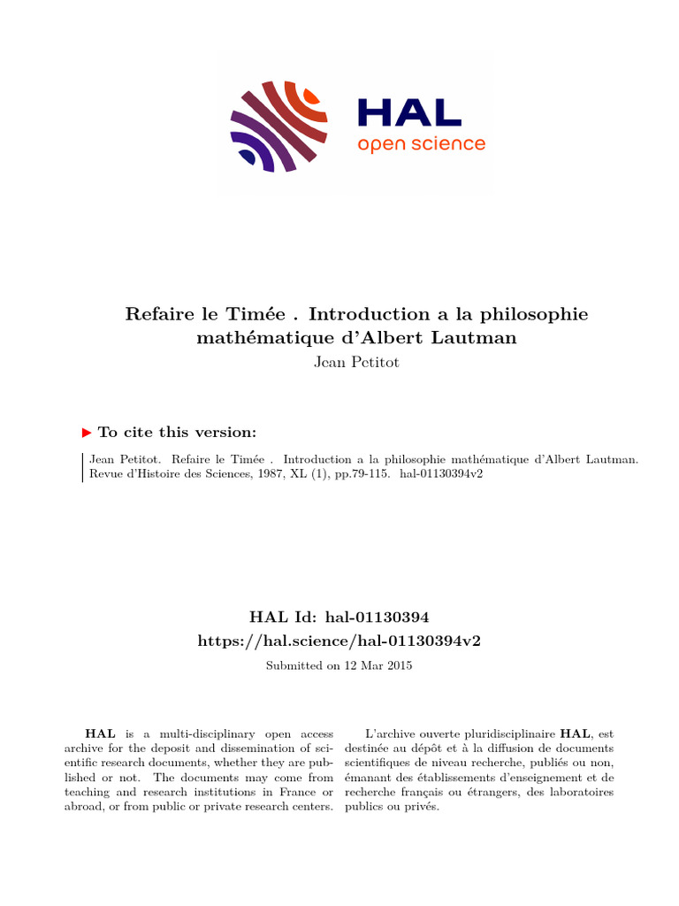 Philosophie mathématique de Lautman | PDF | Mathématiques | Empirisme
