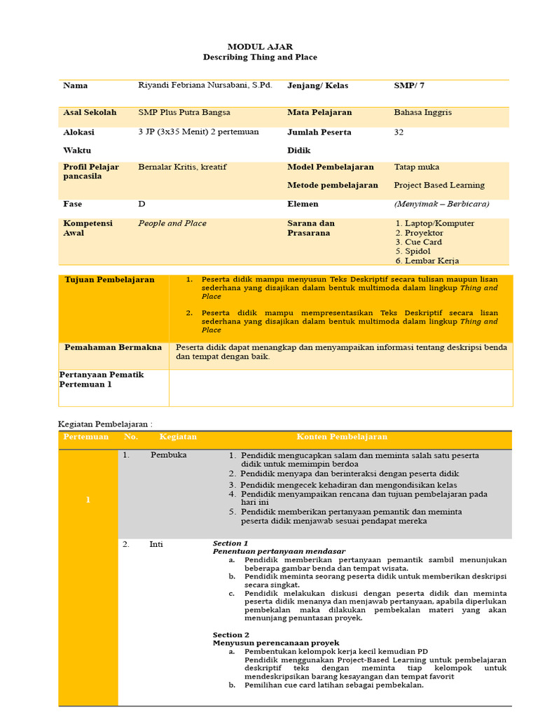Modul PJBL Siklus 2 | PDF