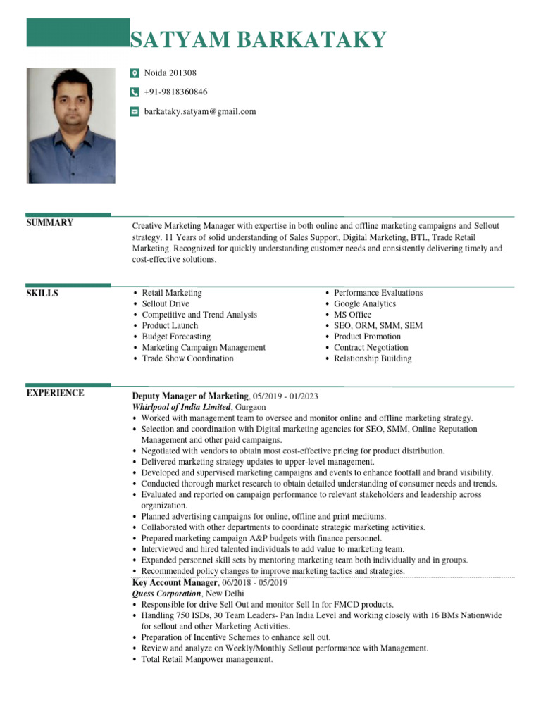 Resume - Satyam Barkataky - Trade & Digital | Download Free PDF | Marketing | Digital Marketing