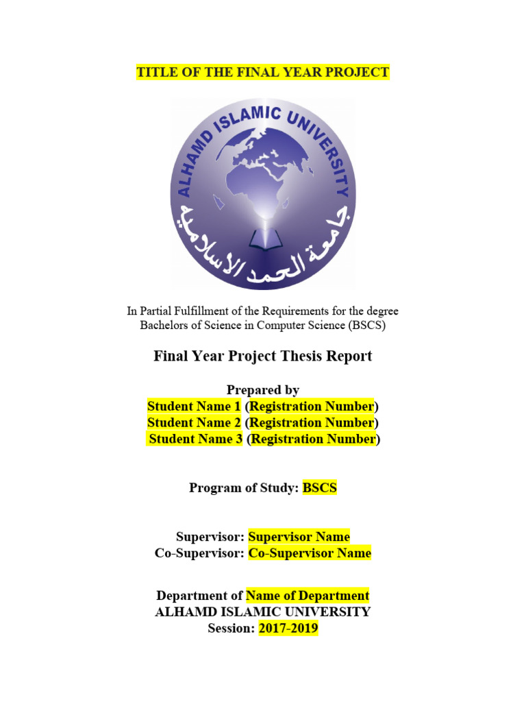 BSCS Final Year Project Thesis | PDF