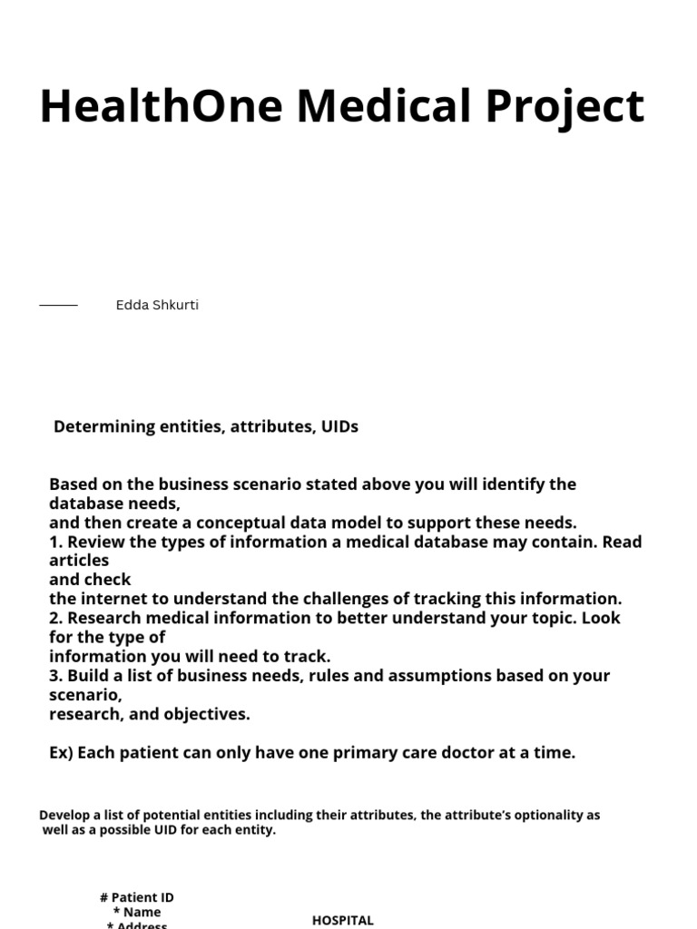 HealthOne Medical Project | PDF | Medical Prescription | Databases