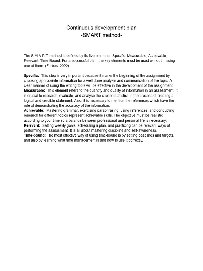 Continuous Development Plan | PDF