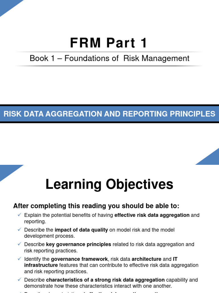 Principles of Risk Data Aggregation | PDF
